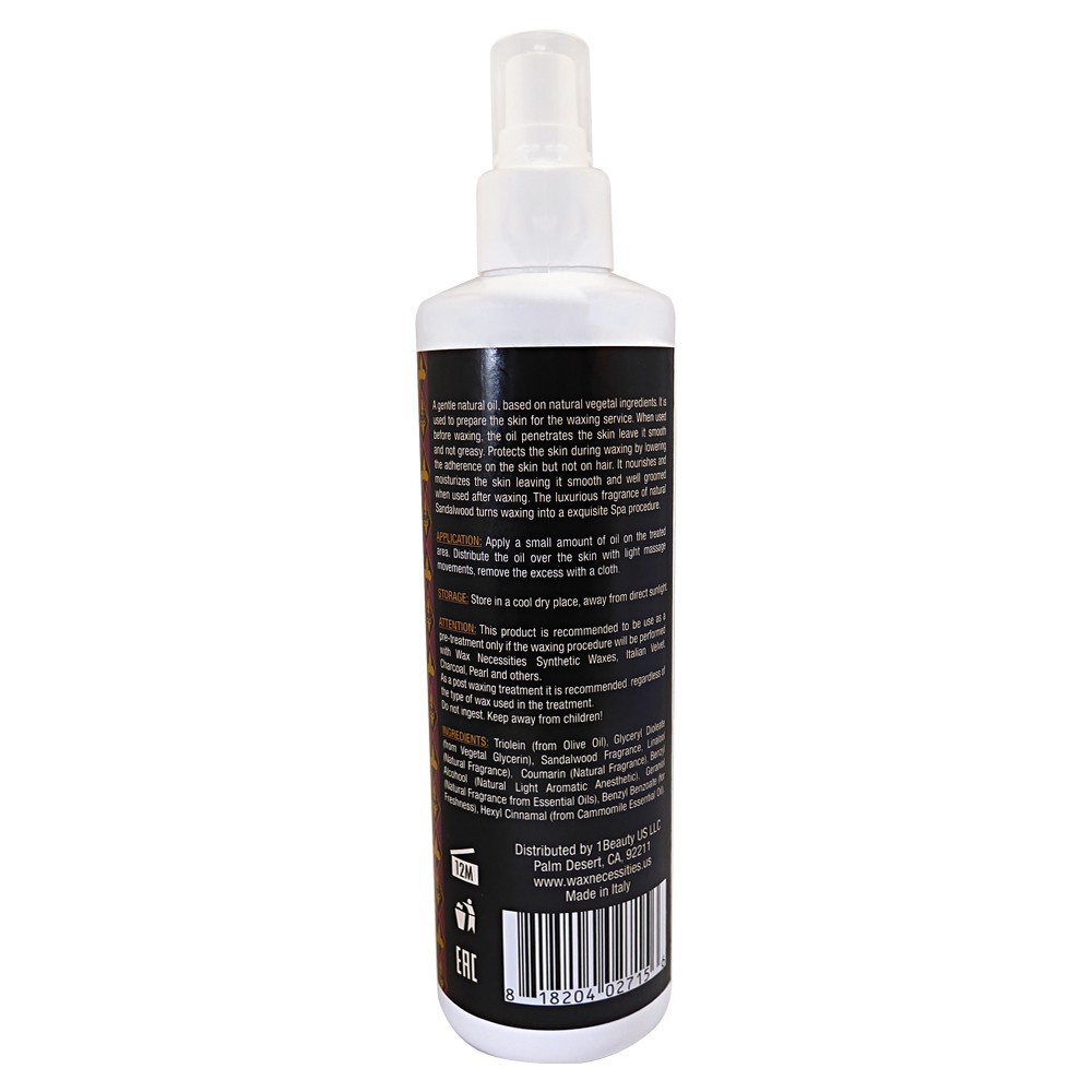 Waxness Italian Velvet Natural Pre Post Waxing Oil Sandalwood 8.45 Oz ...