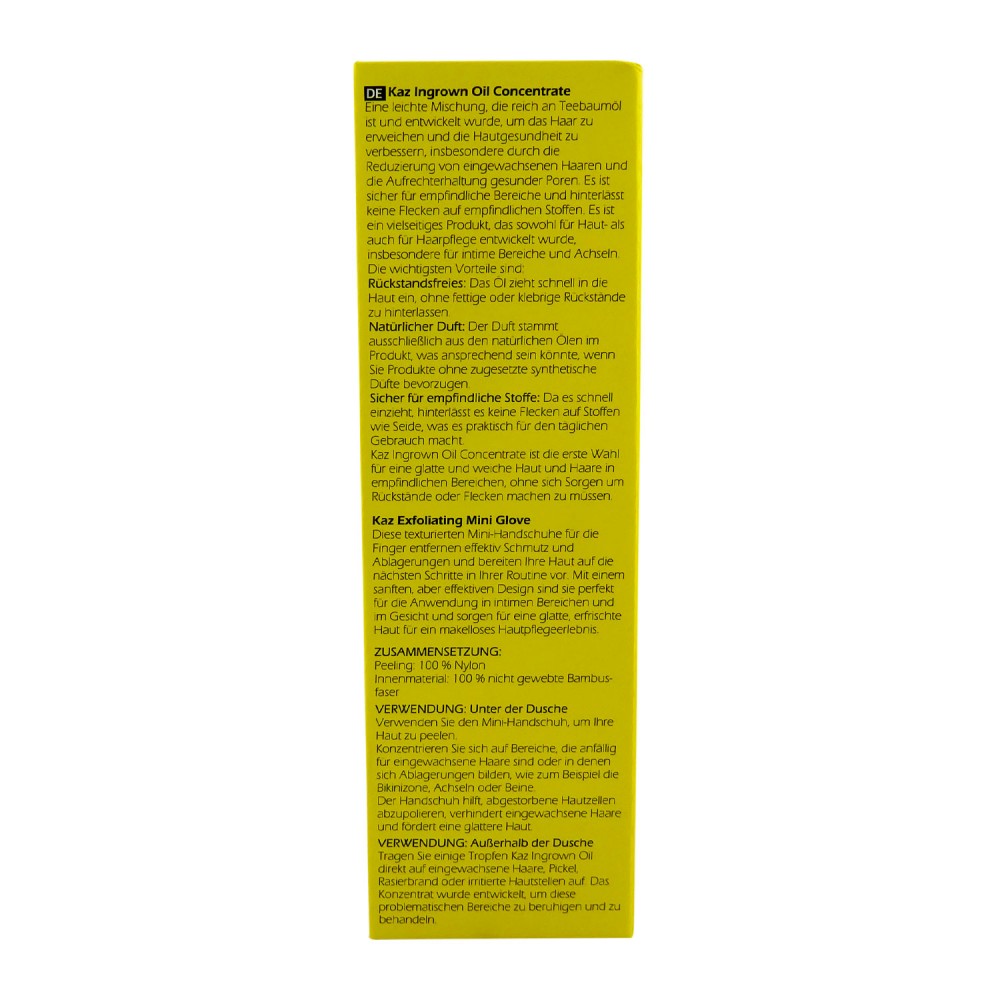 Kaz Natural Ingrown Hair Kit Oil & Mini Glove