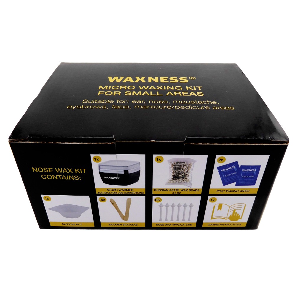 Micro Waxing Kit with Warmer and Small Bag 3.5 Oz of Russian Pearl hard ...