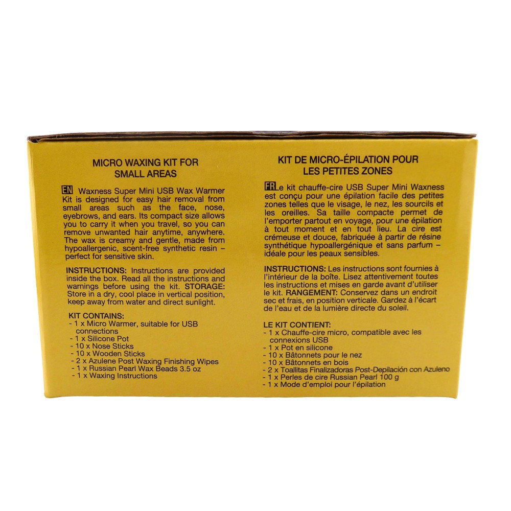Micro Waxing Kit with Warmer and Small Bag 3.5 Oz of Russian Pearl hard ...